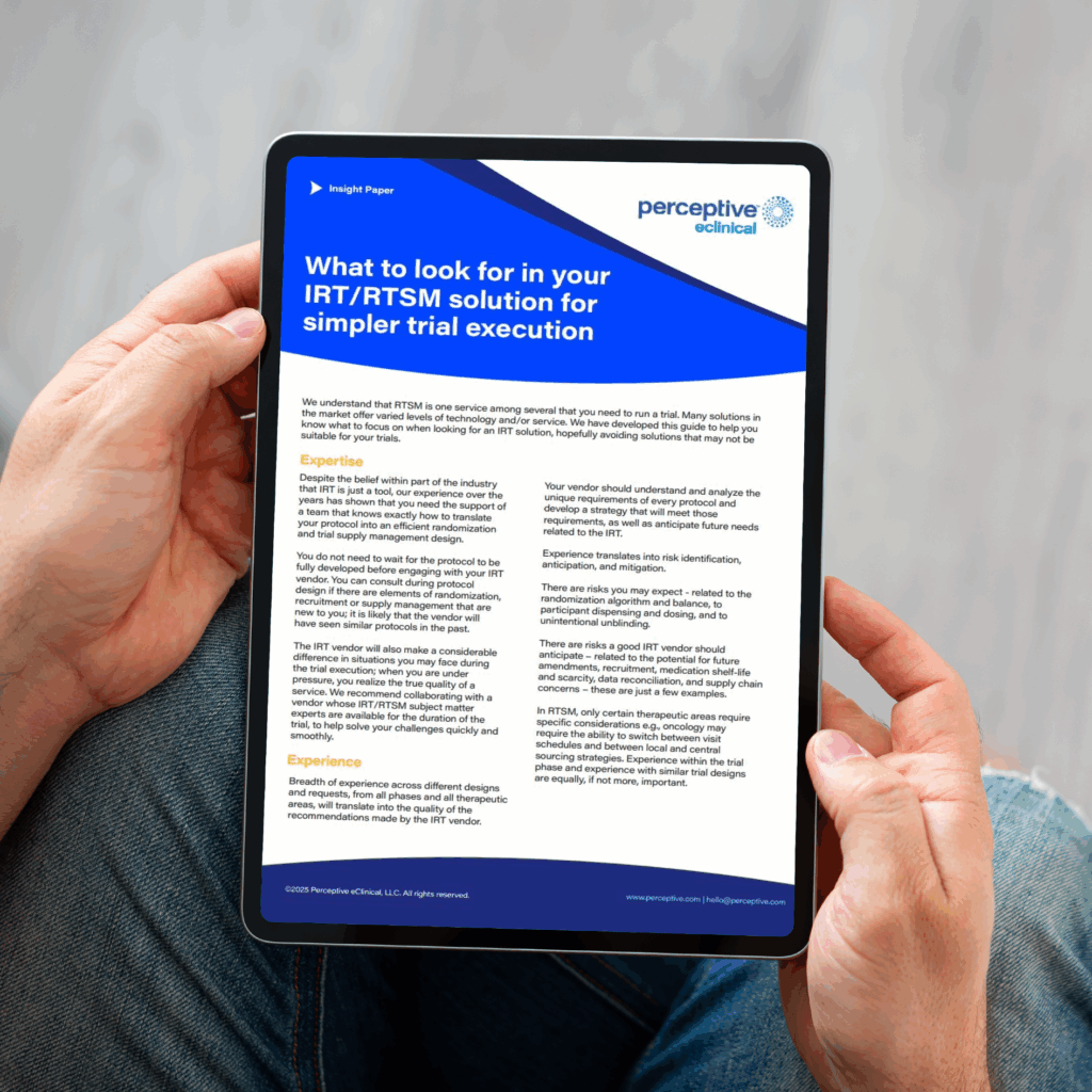Simpler Trial Execution in IRT & RTSM | Perceptive